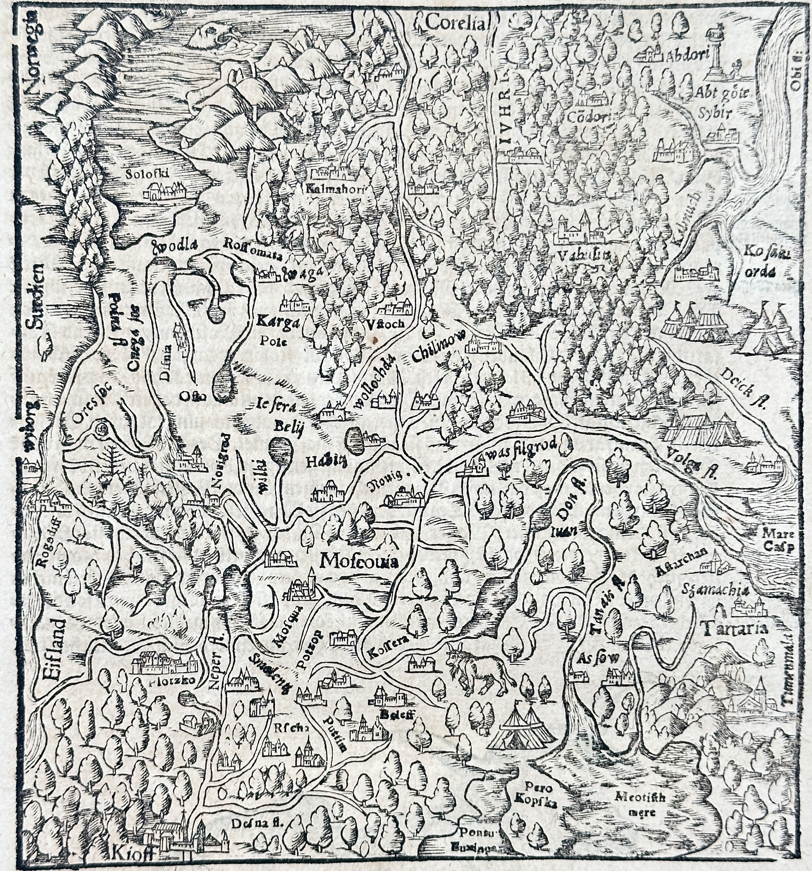 Sebastian Munster (1488–1552) – Map of the Region of Mo | Auktion