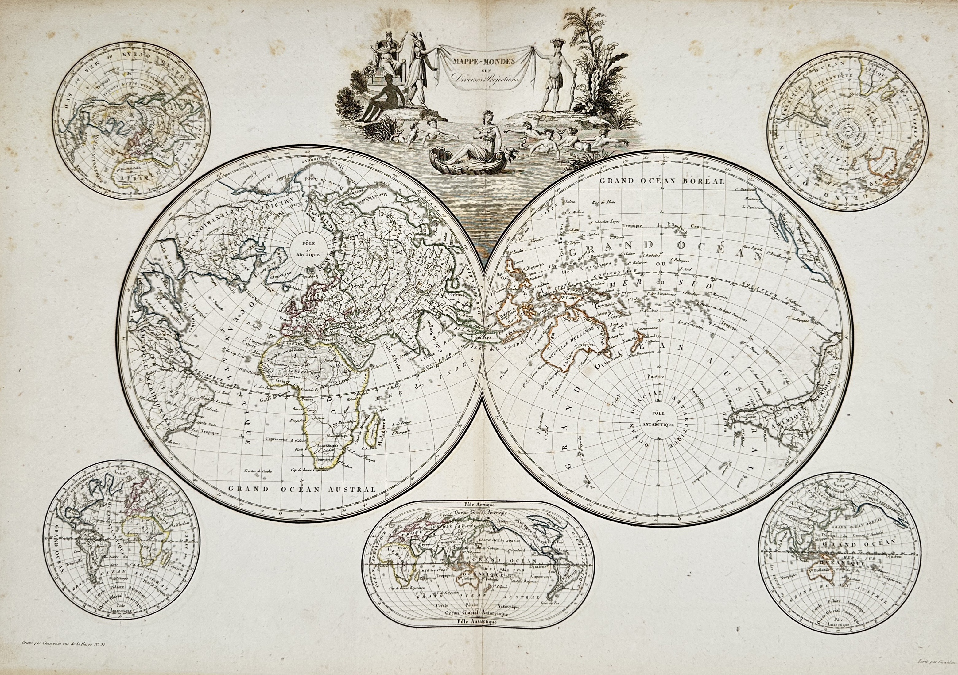 Conrad Malte-Brun (1775-1826) – World Map on Various Pr | Auktion
