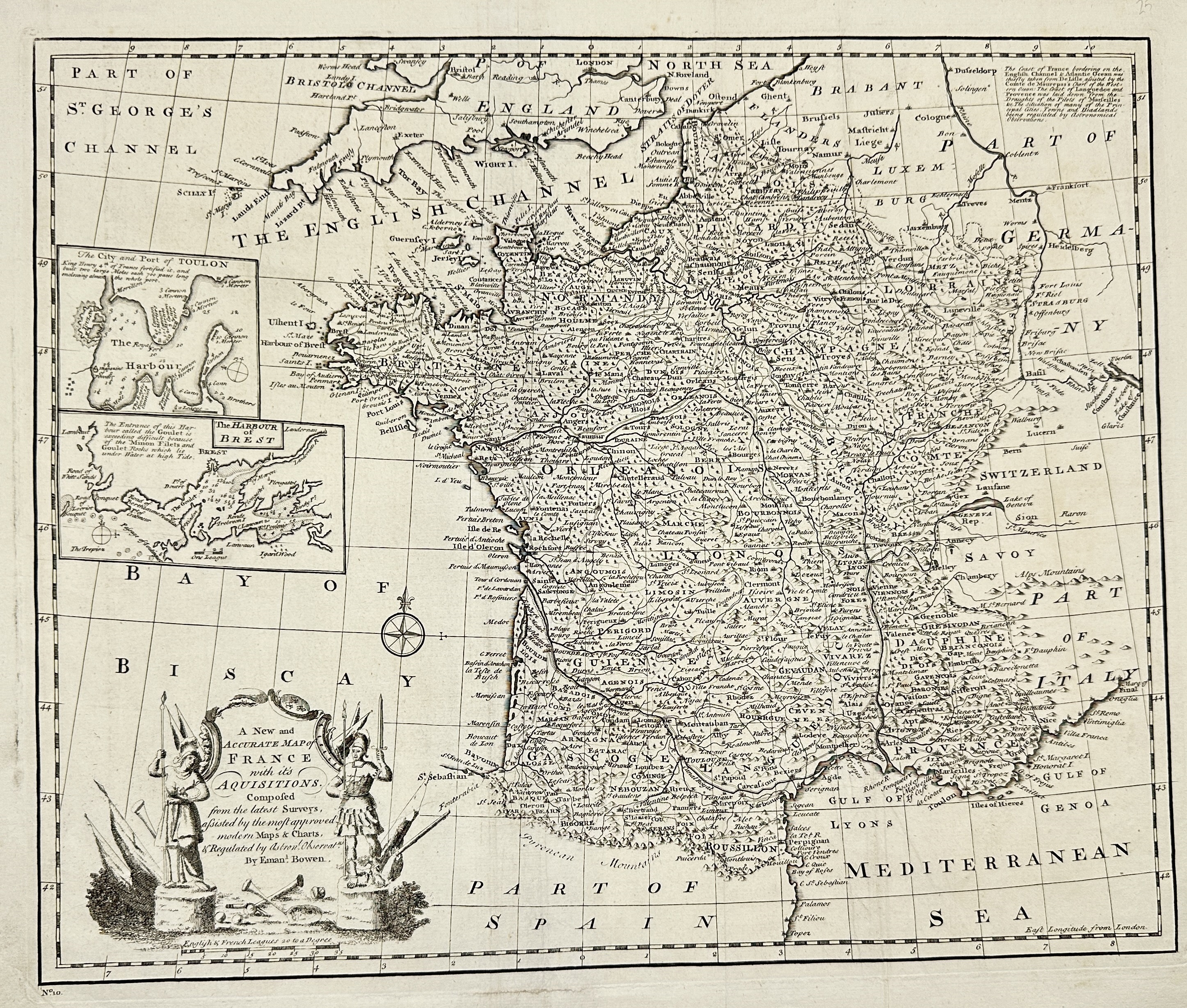 Emanuel Bowen (1694–1767) – Map of France and its Acqui | Auktion