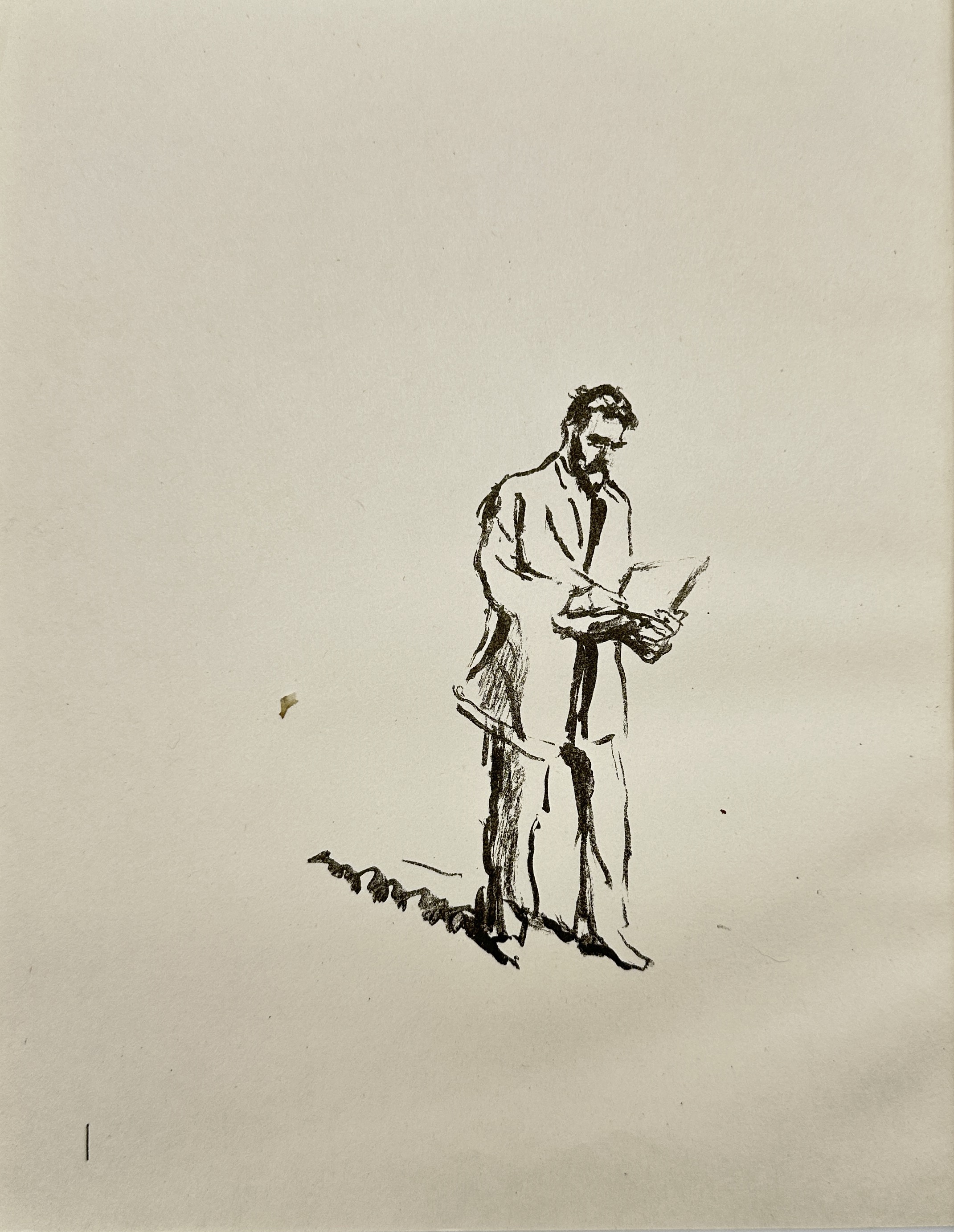 Max Slevogt (1868–1932) – Porträtskizze – Original Lith | Auktion