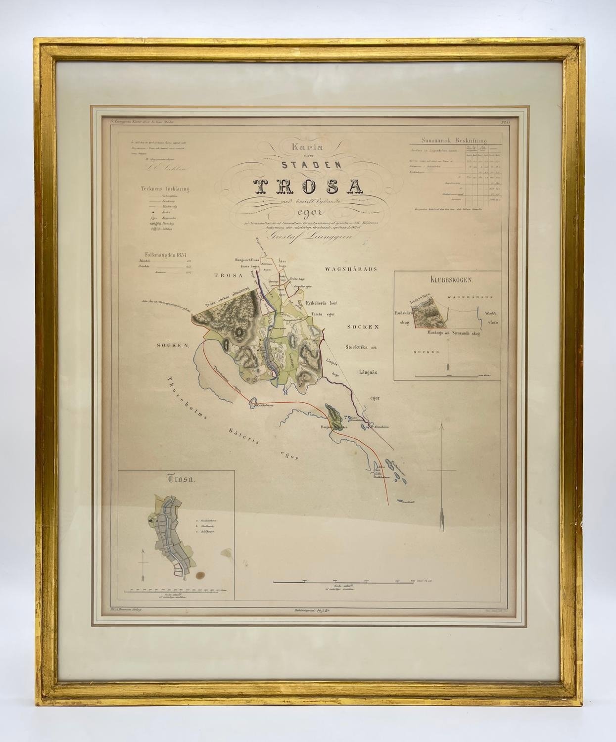 Erik Gustaf Ljunggren – Map of Trosa, Södermanland, Swe | Auktion
