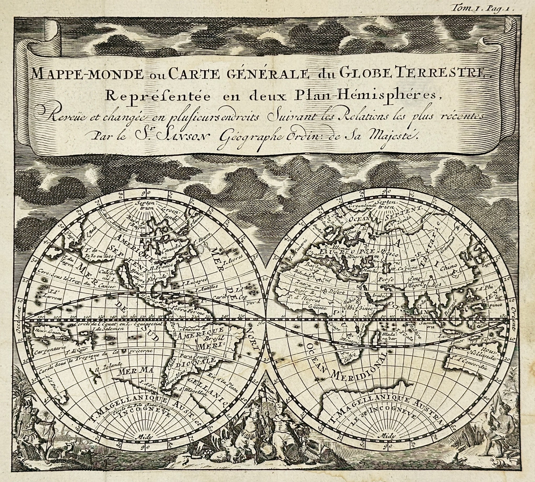Nicolas Sanson (1600–1667) – World Map in Two Hemispher | Auktion