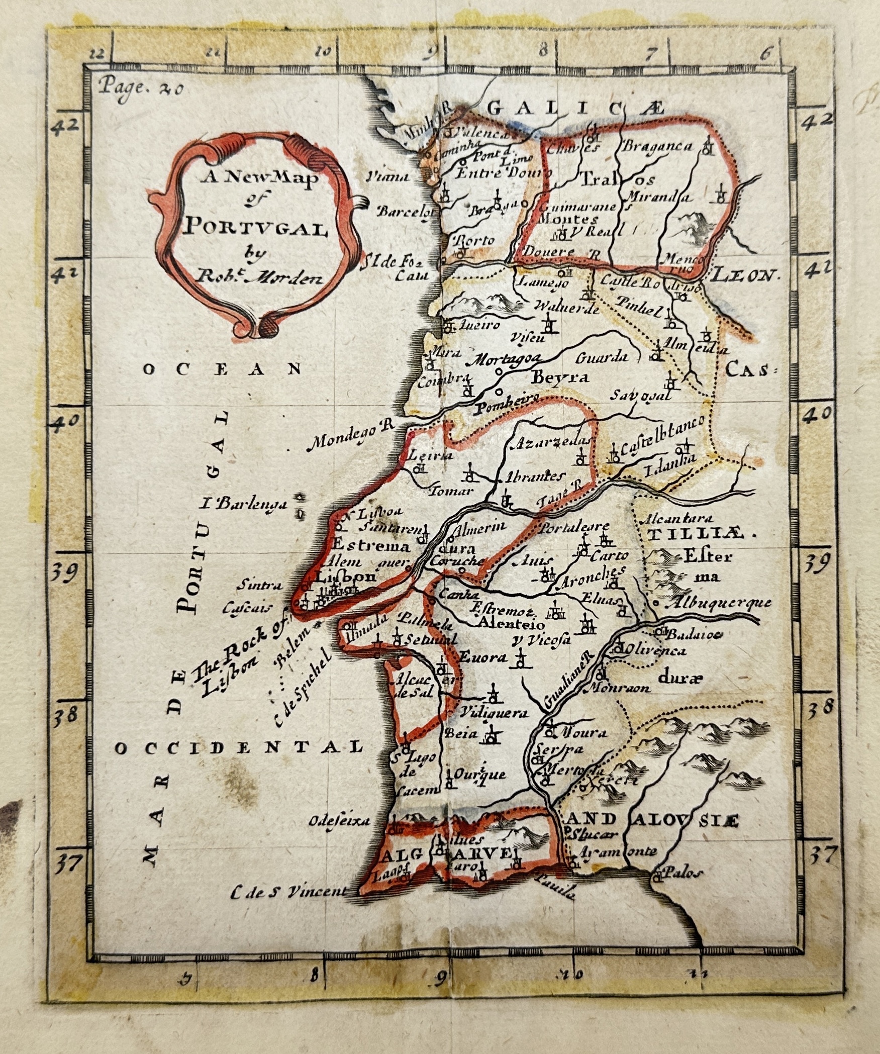 Robert Morden - Miniature map of Portugal - A New Map o | Auktion