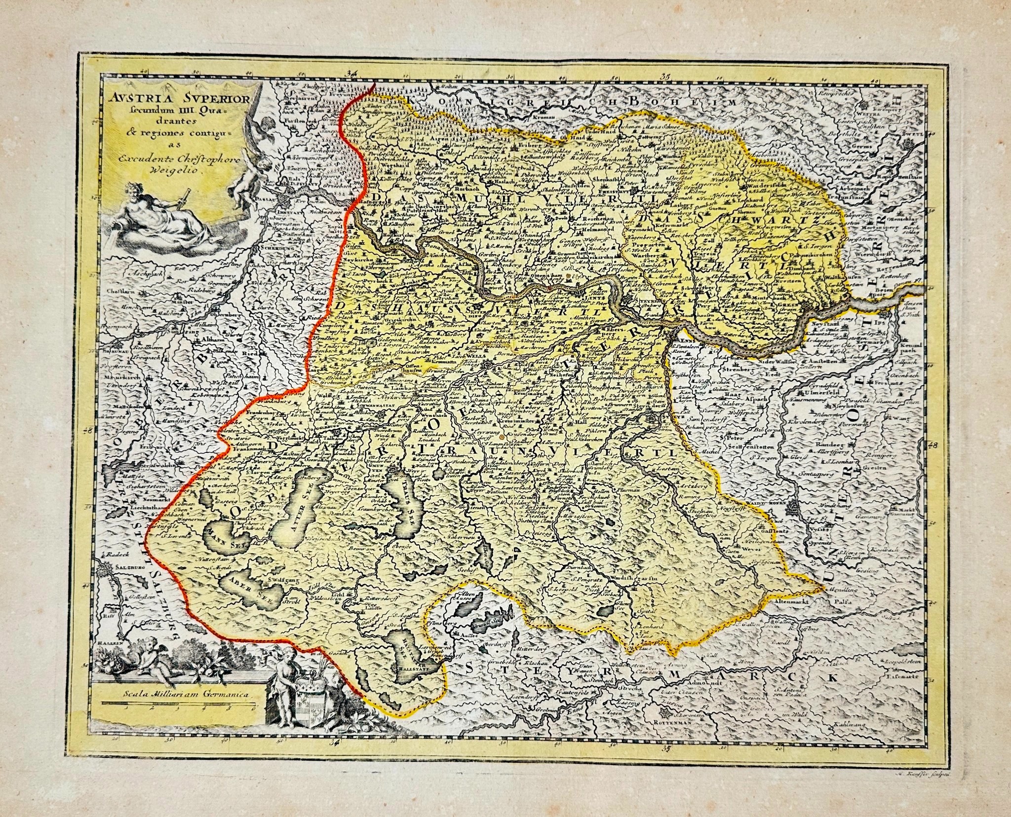 Christoph Weigel (1654–1725) – Map of Upper Austria / A | Auktion