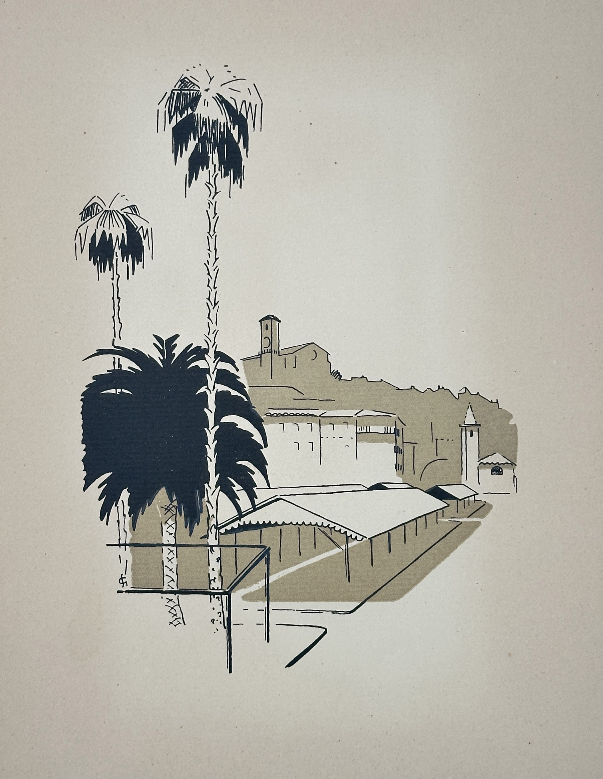 Gaston-Stéphane (fl. c. 1925) – Stylized View with Palm | Auktion